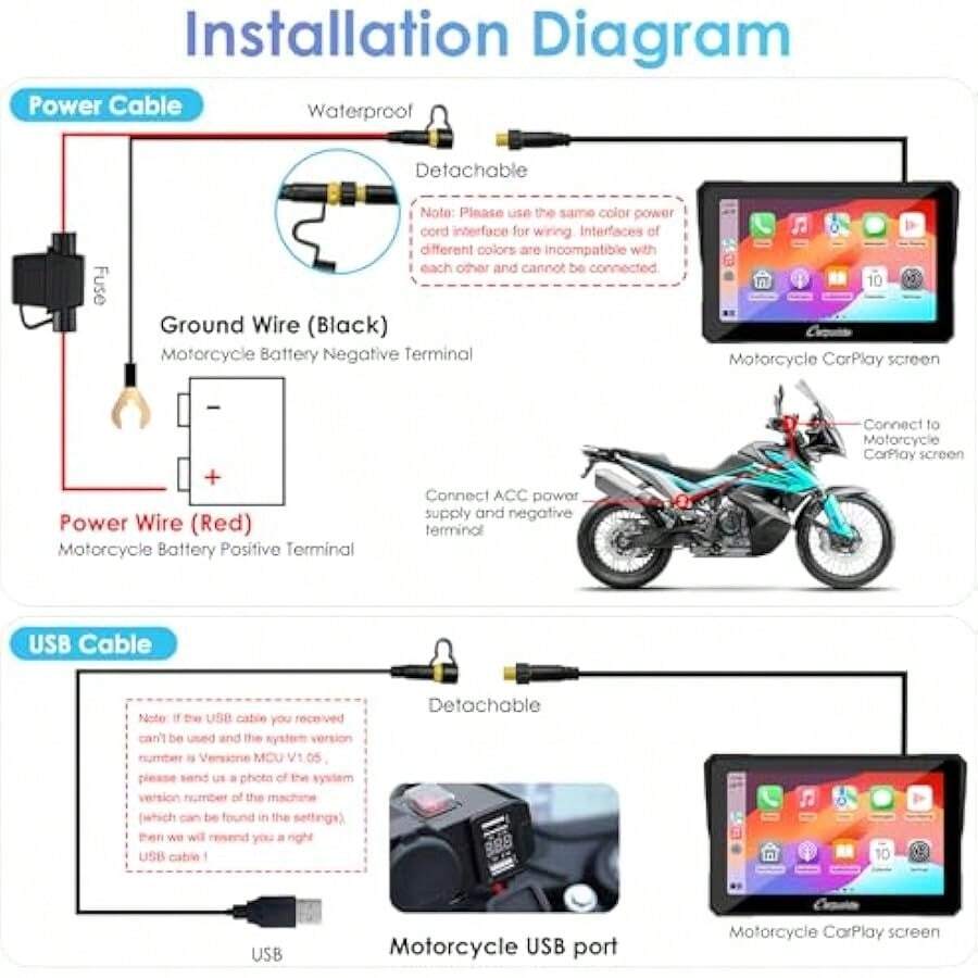 Carpuride W702 Motorcycle GPS Carplay Screen Wireless CarPlay And ...