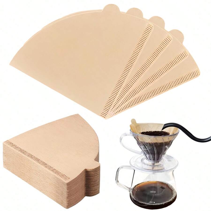 40pcs V-Shaped Coffee Filters Paper, Suitable For Moka Pot Espresso ...