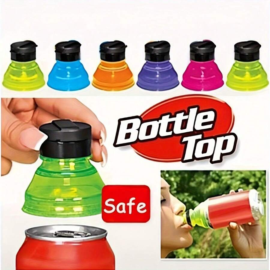 6-Pack Reusable Can Caps - Perfect For Soda, Beer, Energy Drinks, And ...