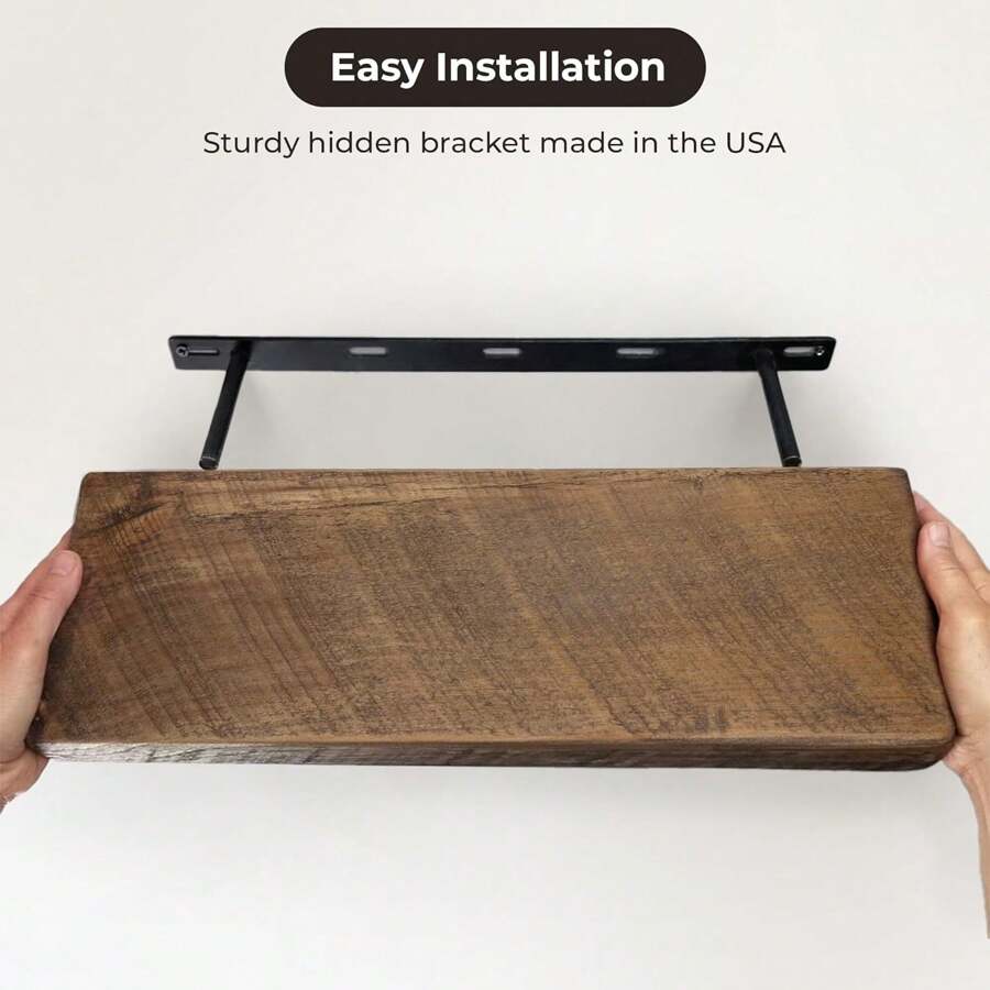 Reclaimed Wood Floating Shelves Real Solid Wood Floating Shelves Handmade Rustic 48 Inch ...