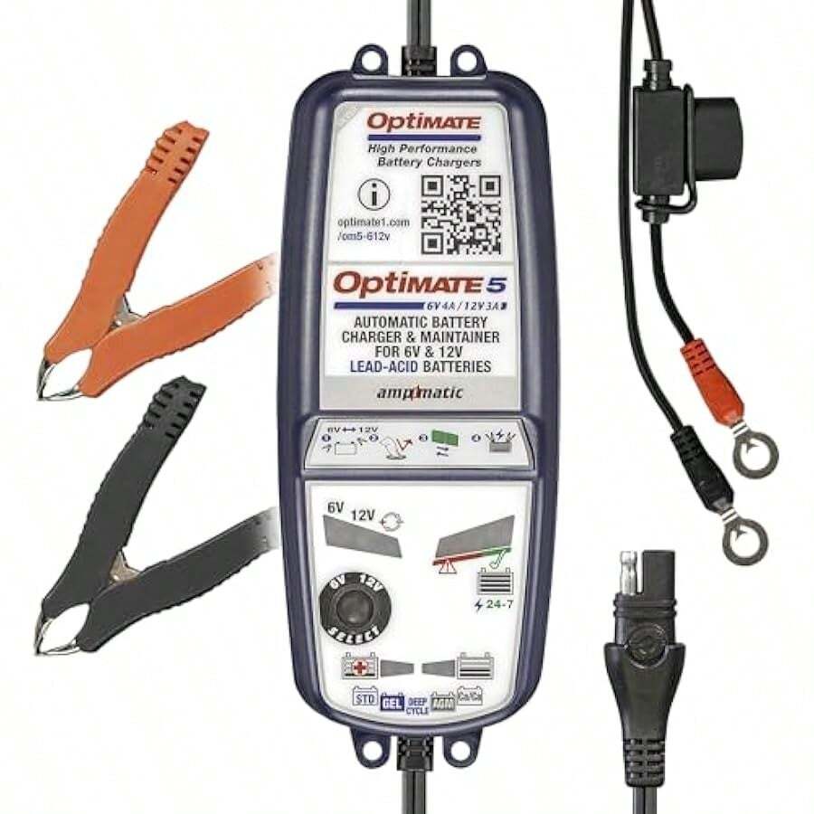 OptiMate 5 Select 6V 12V Motorcycle Car Smart Automatic Battery Charger ...