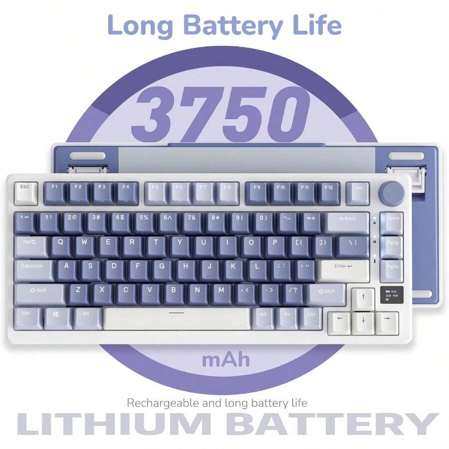 RK ROYAL KLUDGE M75 Mechanical Keyboard 2.4GHz Wireless/Bluetooth/USB-C ...