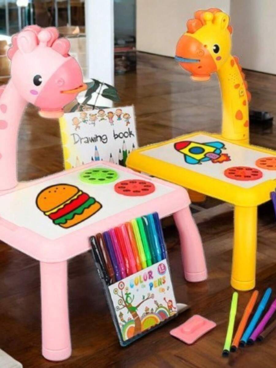 Projetor Infantil com Lousa Mágica e 24 Desenhos Brinquedo Educativo ...