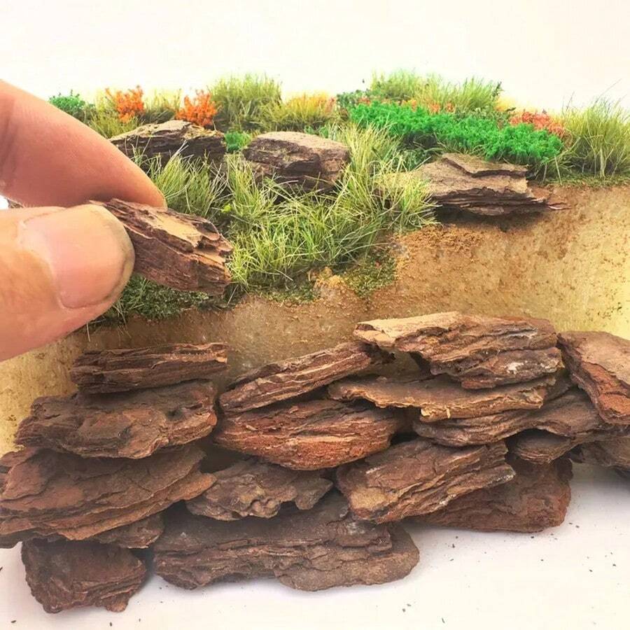 50G DIY Simulation Stone Bark Assembly Model Mountain Rock Platform ...