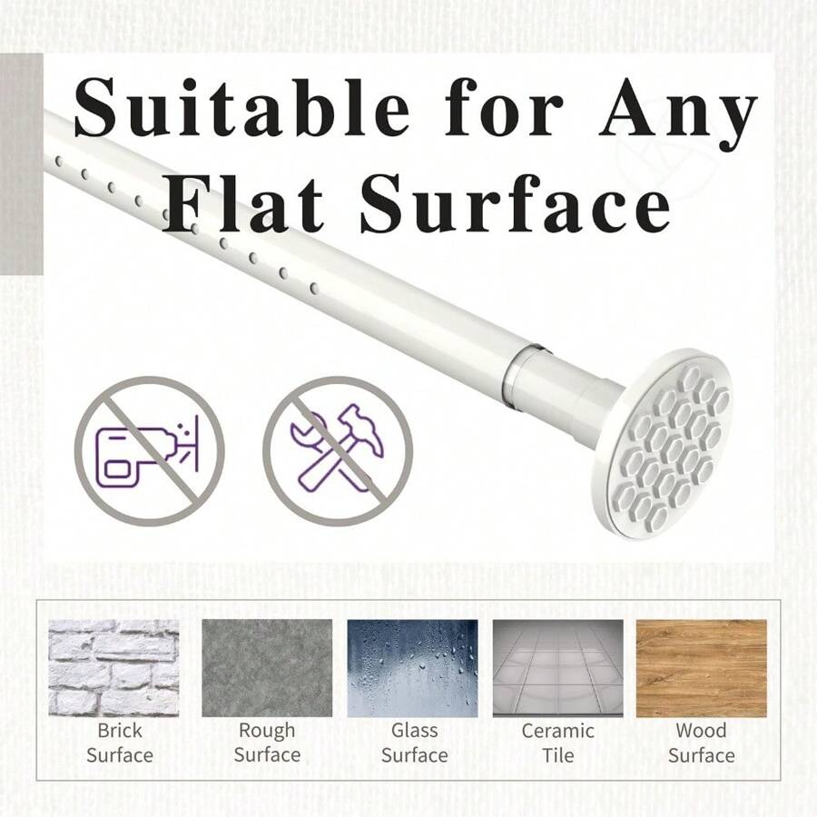 Luxury Curtain Poles Extendable Pole Non-Slip Tension Rods 3m Shower ...