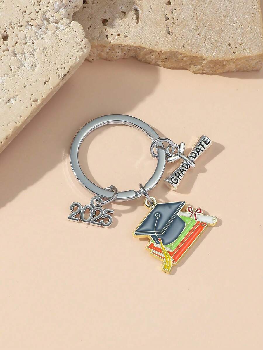 1pc Unisex Graduation Ceremony Keychain, Cute Enamel Graduation Cap ...