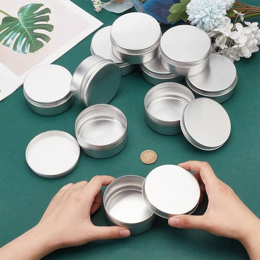 10 Packs 5 OZ Tin Cans Screw Top Round Aluminum Cans Screw Lid ...