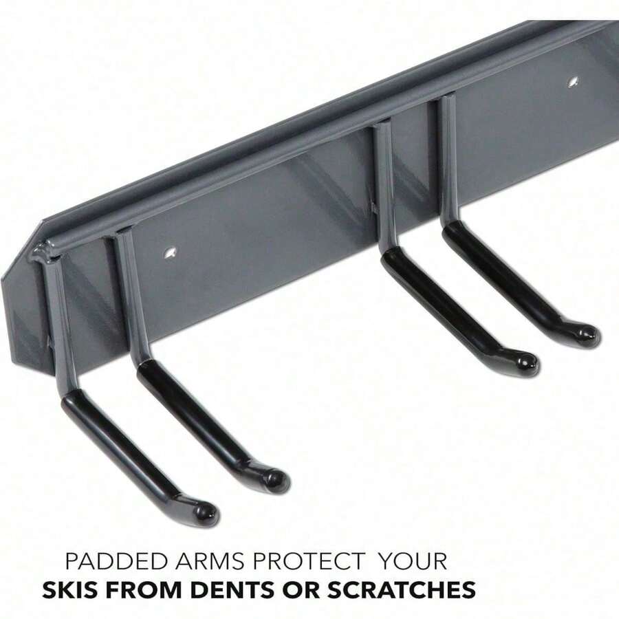 Ski Storage Rack, Wall Mounted, Holds 4 Pairs Of Skis & Skiing Poles Or ...
