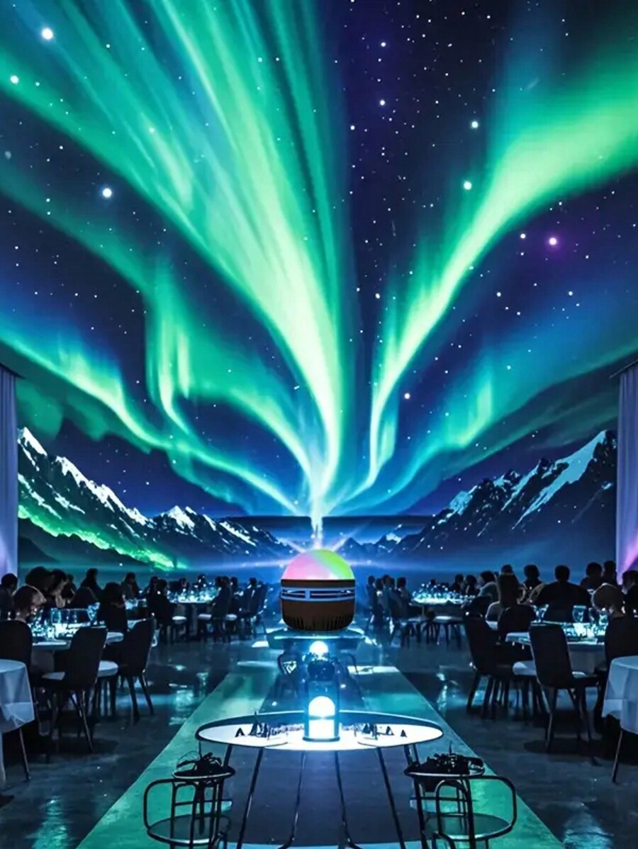 USB Powered LED Aurora Night Light With Remote Control - Dimmable, Non ...