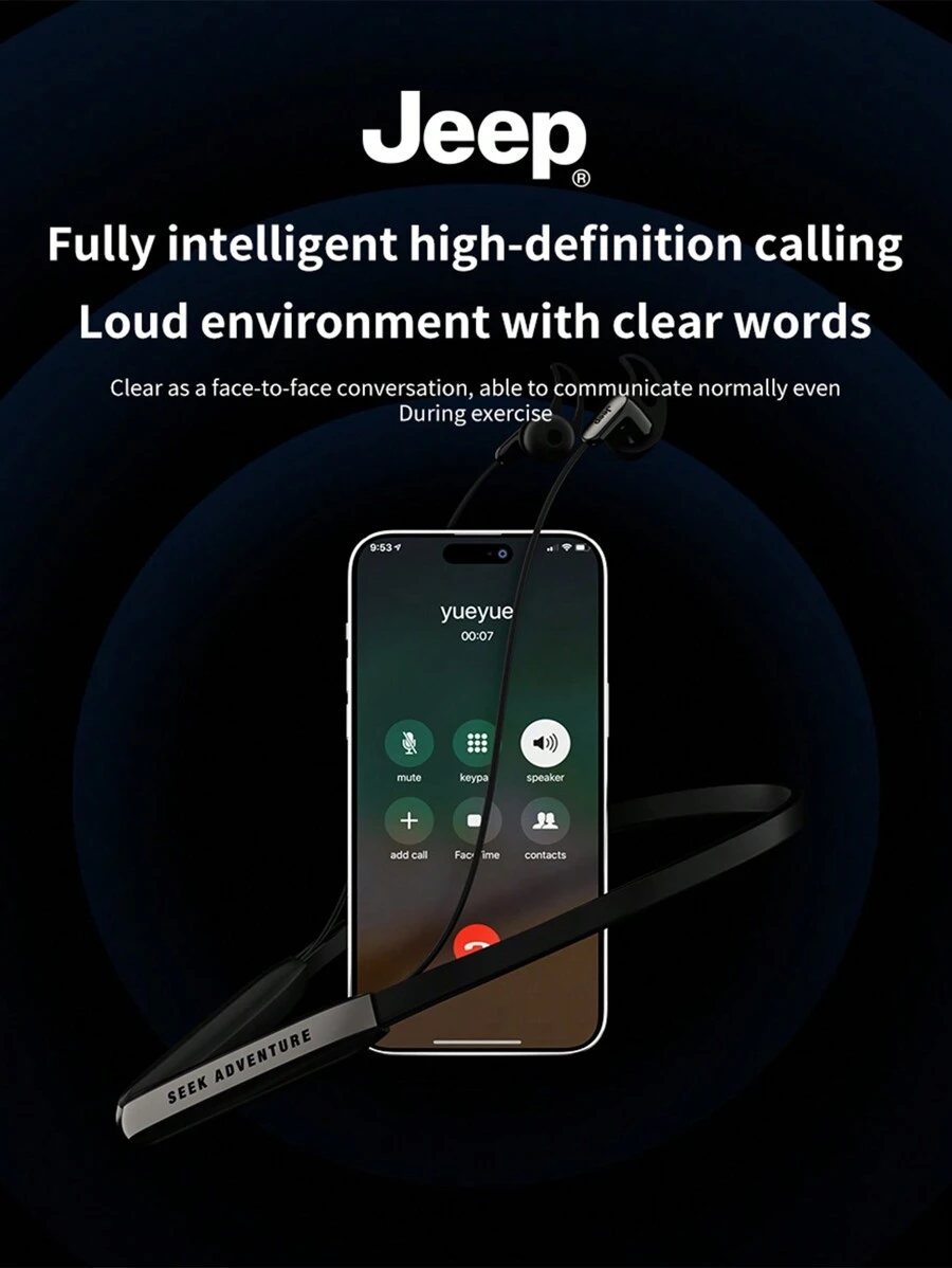 Jeep Jeep Bone Conduction Earphones JP EW122 Neck Hanging Headphones ...