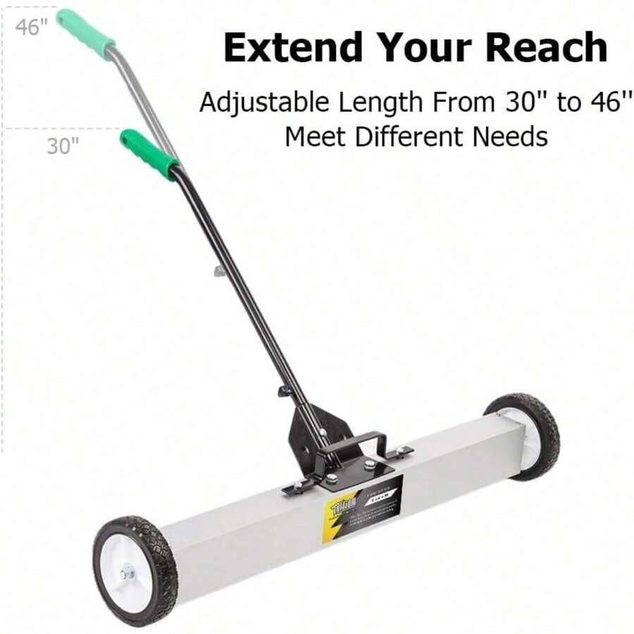 36-Inch Rolling Magnetic Pick-Up Sweeper | 55-LBS Capacity, With Quick ...