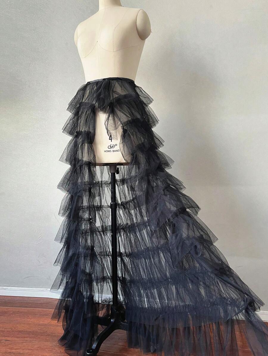 1pc Bridal Multi-Layered White Ribbon Waist Floor Length Detachable ...