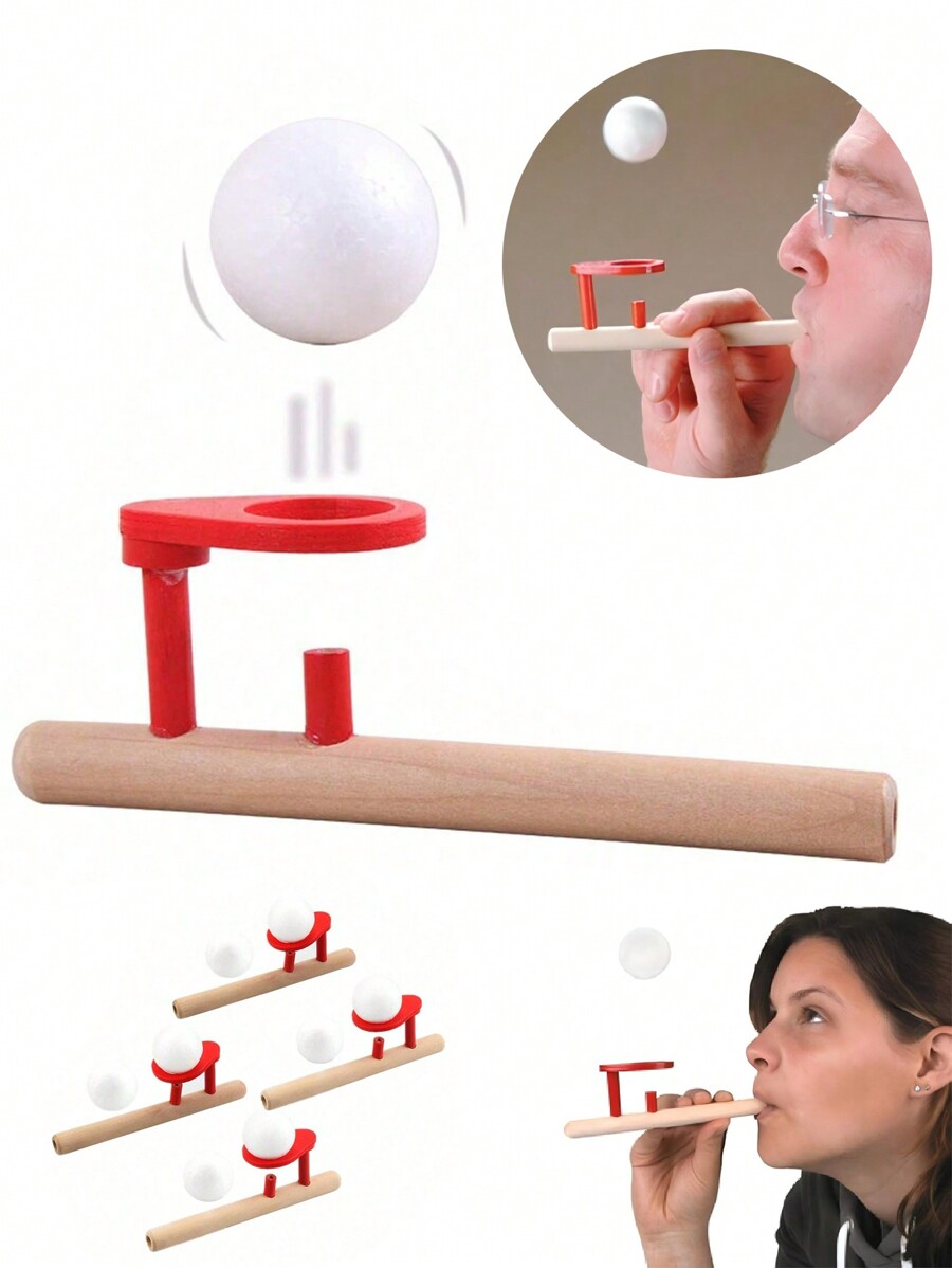 4pcs-Floating Blow Pipe Balls Game Toys, Blowing Pipe Whistles Balls ...