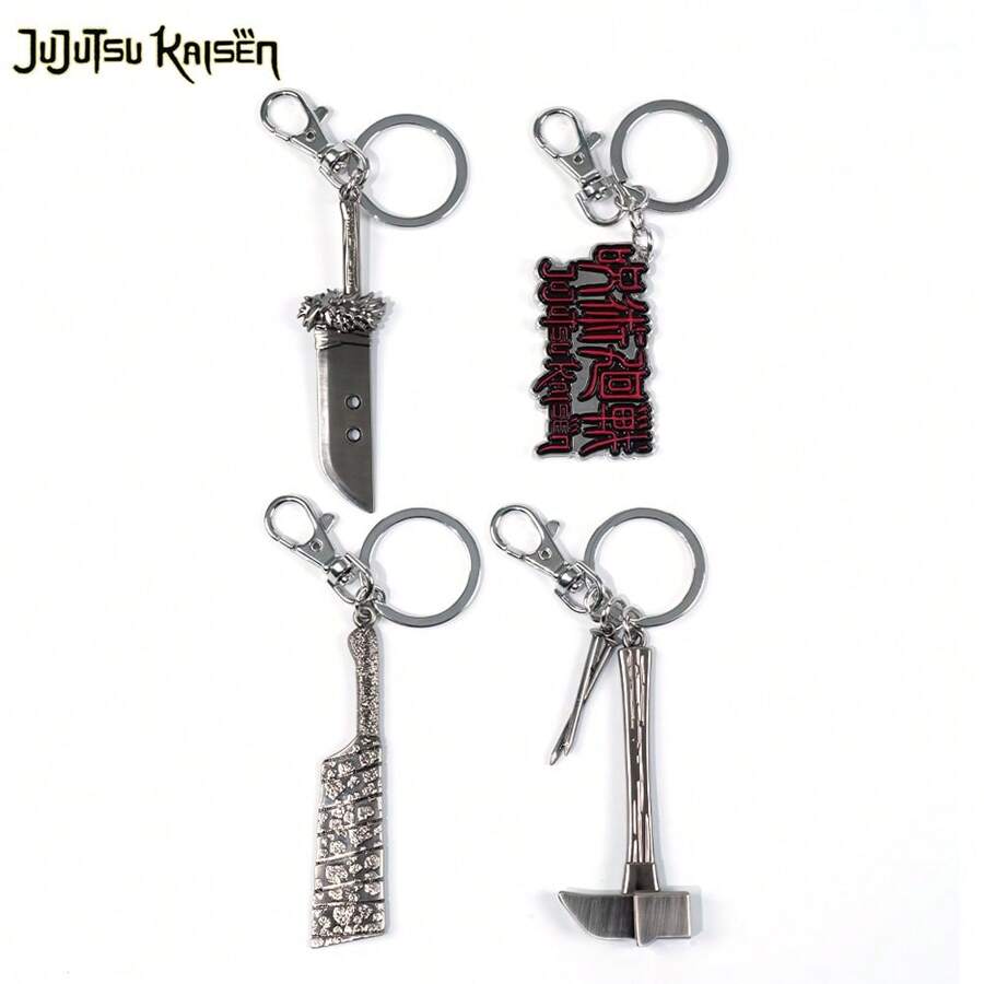 Crunchyroll 1/4PCS Weapon Pewter Keyring Matching Keychains Creative ...