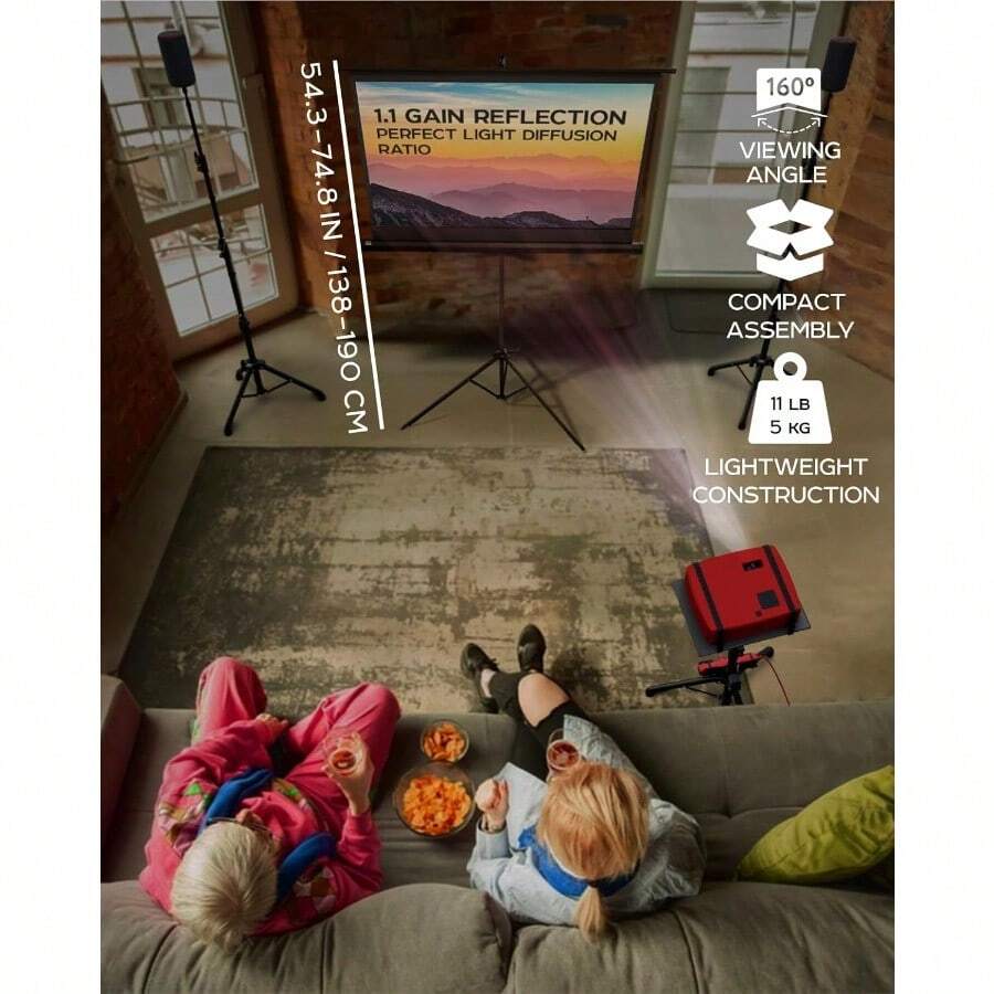 PropVue Projector Screen With Stand 60 Inch - Indoor And Outdoor ...