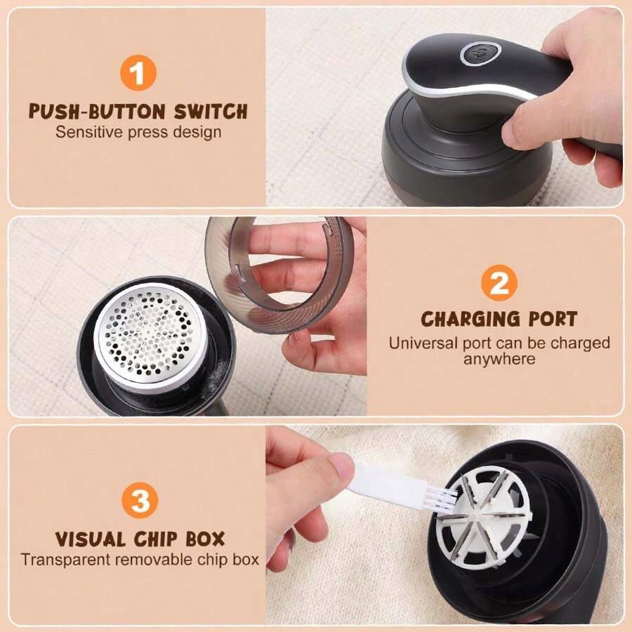 Lint Remover Portable Electric Fabric Shaver Rechargeable Lint Remover ...
