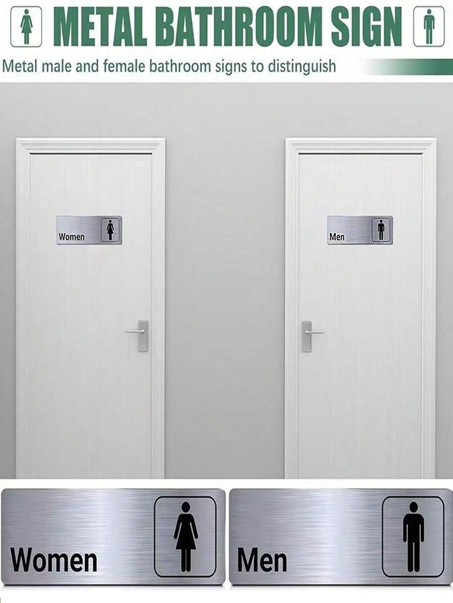 Aluminum Restroom Signage, Restroom Identification, Restroom Door ...
