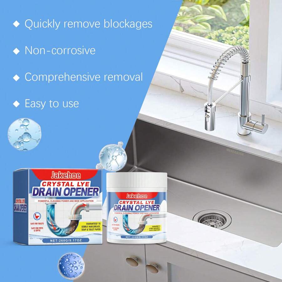 Drain Pipe Cleaner Powder For Kitchen & Toilet Sink, Drain Line Cleaner ...