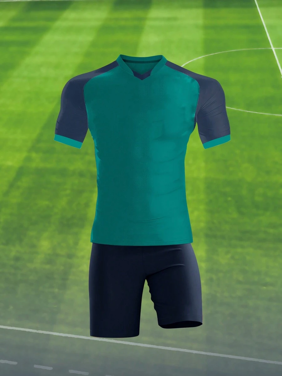 Men's Football Jersey Set, Breathable Moisture-Wicking Game Uniform ...