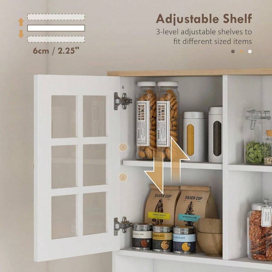 Freestanding Kitchen Cupboard, Storage Cabinet With Doors And ...