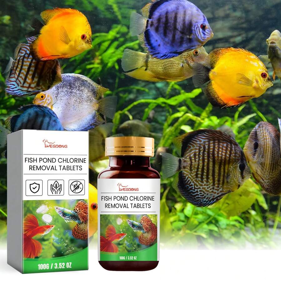 Fish Pond Chlorinated Tablets-100g, Aquarium, Fish Tank, Clean Toxic ...