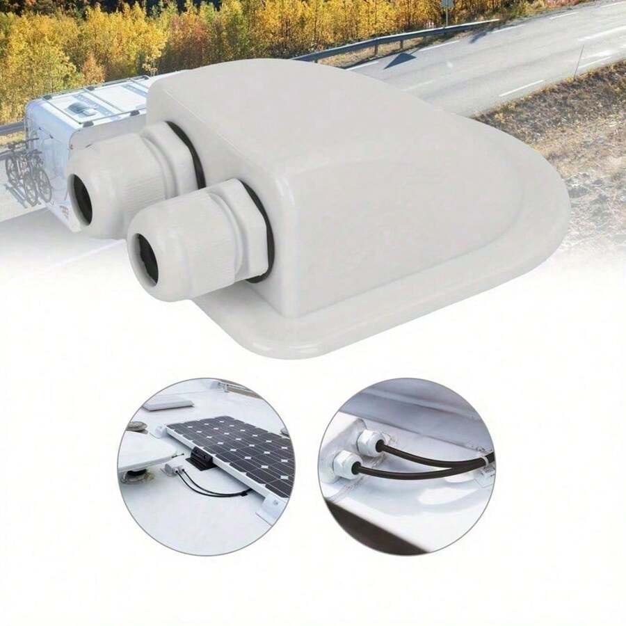 Junction Box 122x93x41mm Double Cable Entry Gland Box ABS Plastic Solar ...