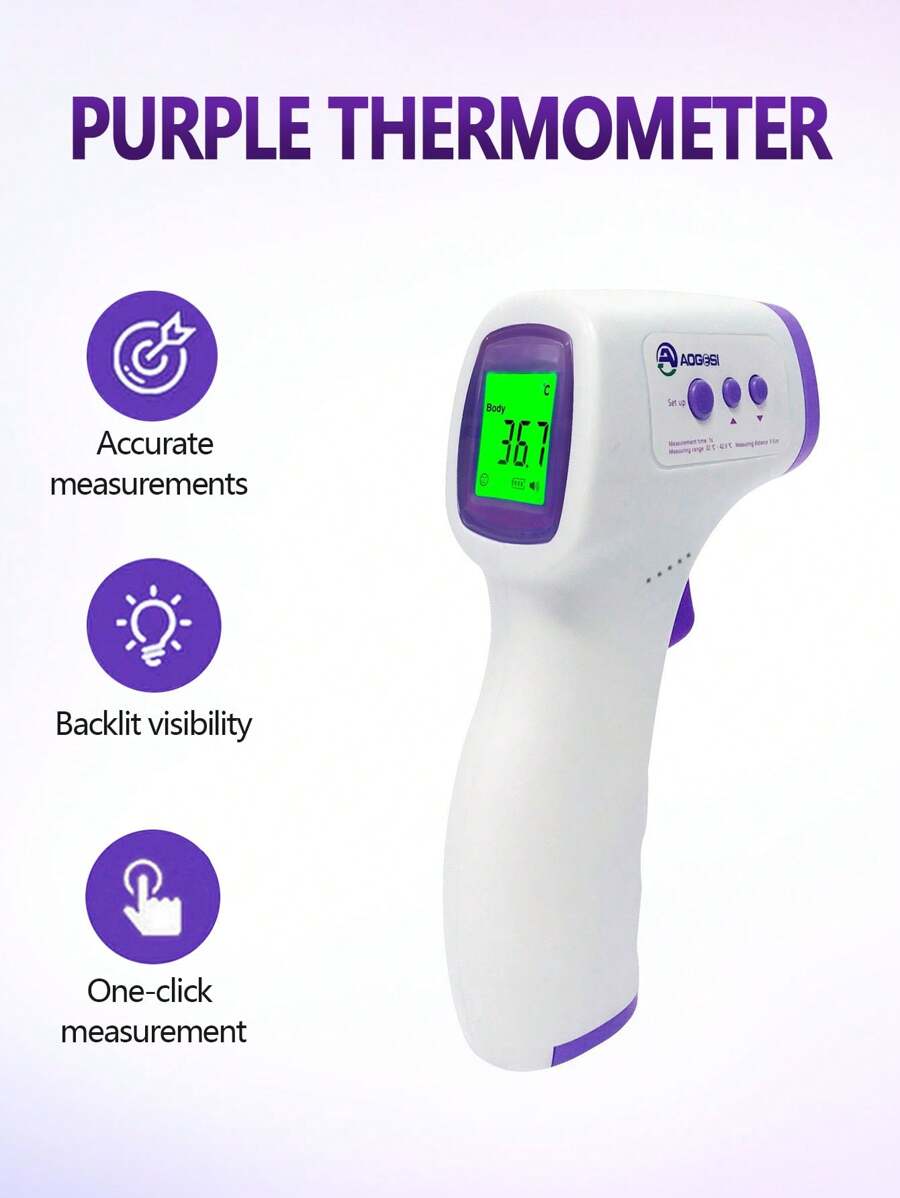 1pc Non-Contact Forehead Temperature Gun Thermometer High-Precision ...