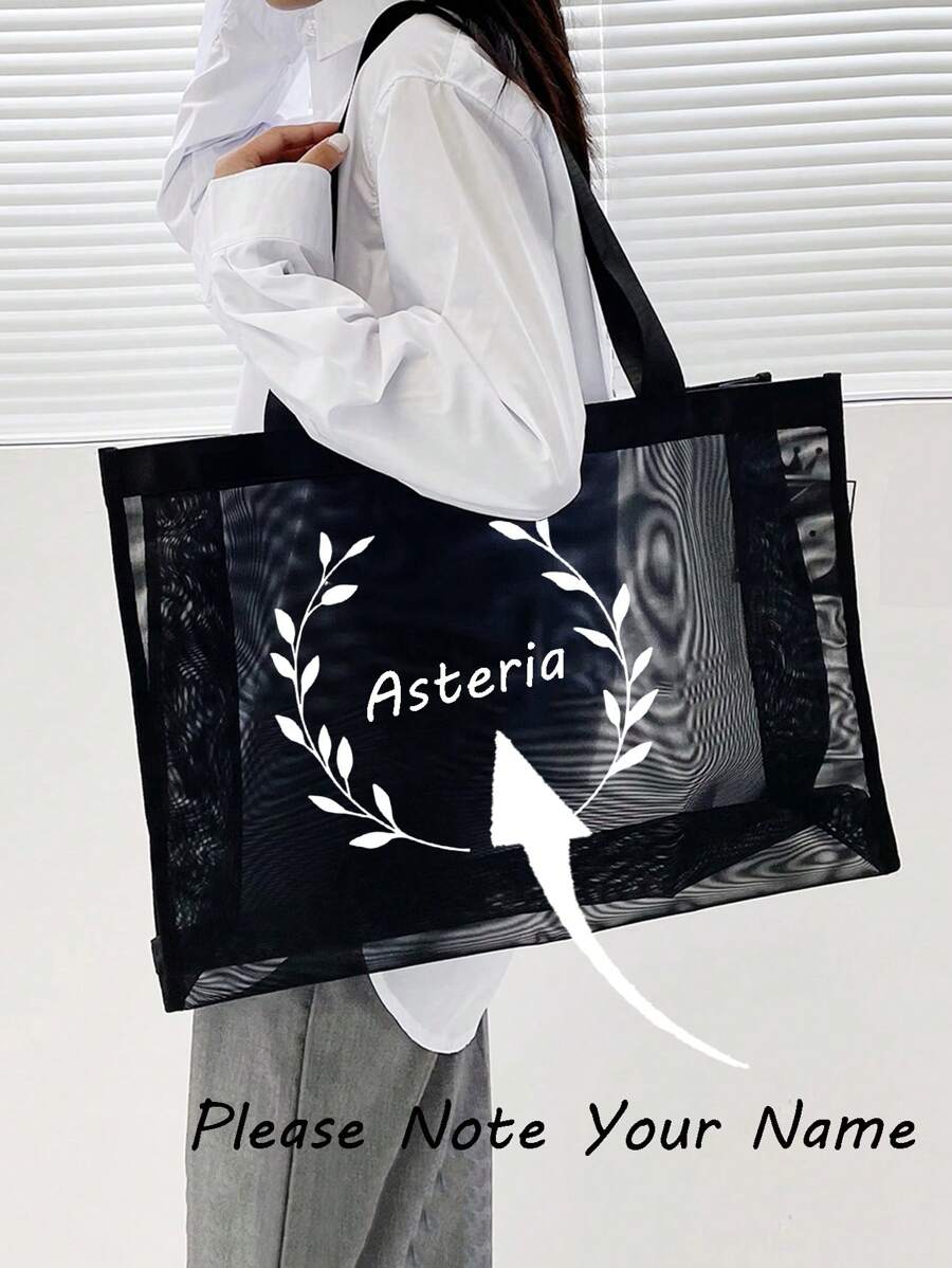 1PC Customized Mesh Tote Bag Your Own Design, Personalized Design ...