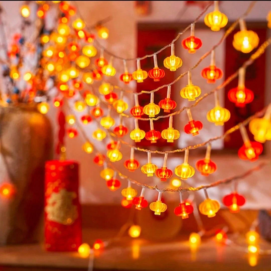1pc Chinese Lantern String Lights For Lunar New Year Decoration ...