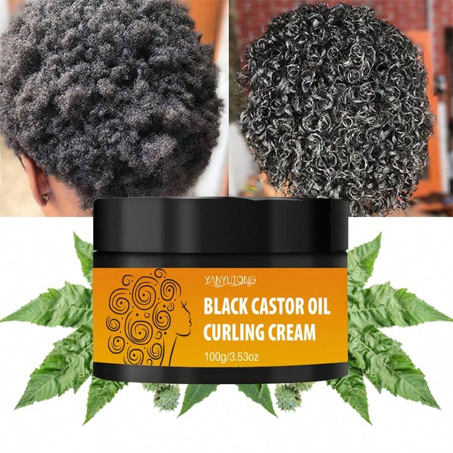 2PCS 100g Black Castor Oil Curling Cream With Argan Oil Curl Enhancer ...