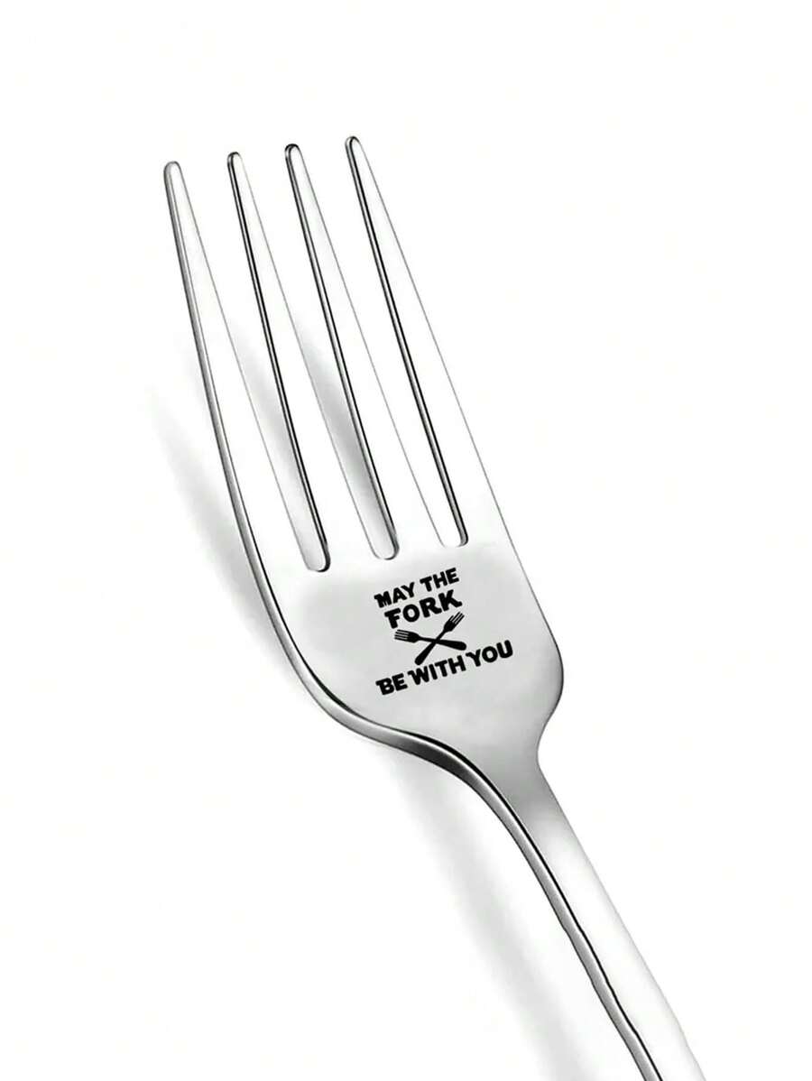 1pc Mirror Polished Stainless Steel Forks Laser Engraved May The Fork ...