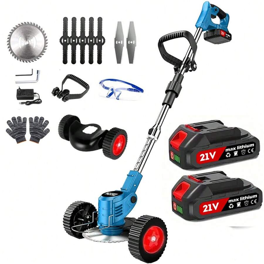 3-In-1 Cordless String Trimmer With 3 Types Blade, Lightweight Battery ...