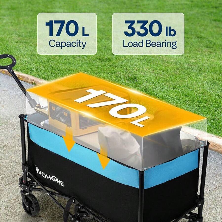Collapsible Wagon Carts Heavy Duty Folding Utility Beach Cart Wagons ...