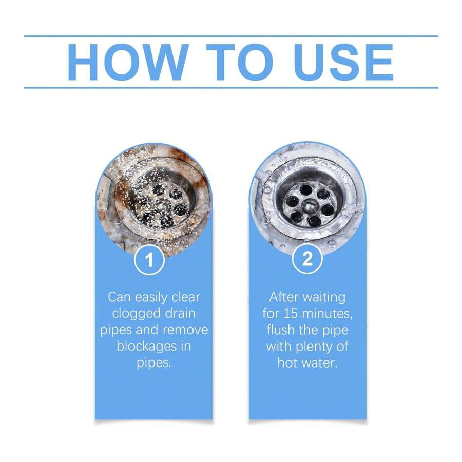 Drain Pipe Cleaner Powder For Kitchen & Toilet Sink, Drain Line Cleaner ...