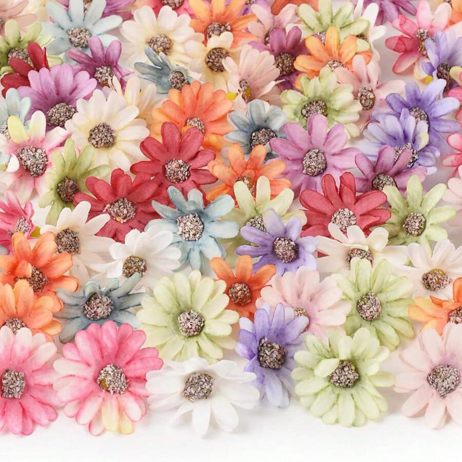 10/40 piezas Flores artificiales de color mixto MINI Margaritas ...