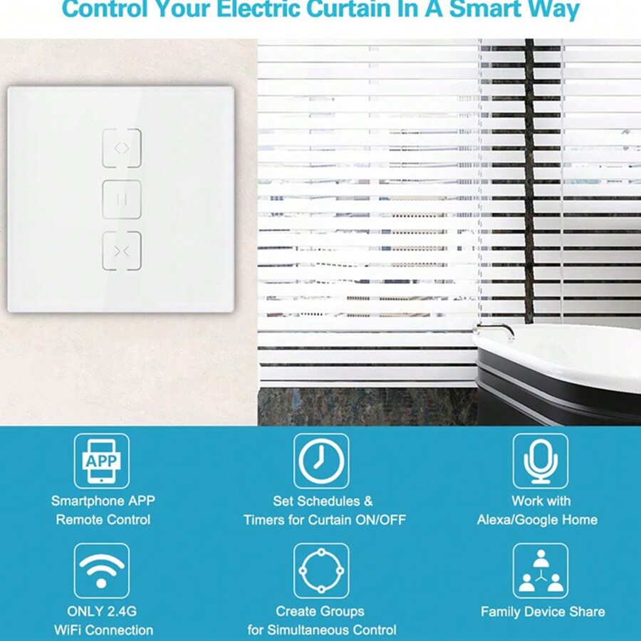 enterbon WiFi Roller Shutter Switch, Smart Blind Switch Compatible With ...