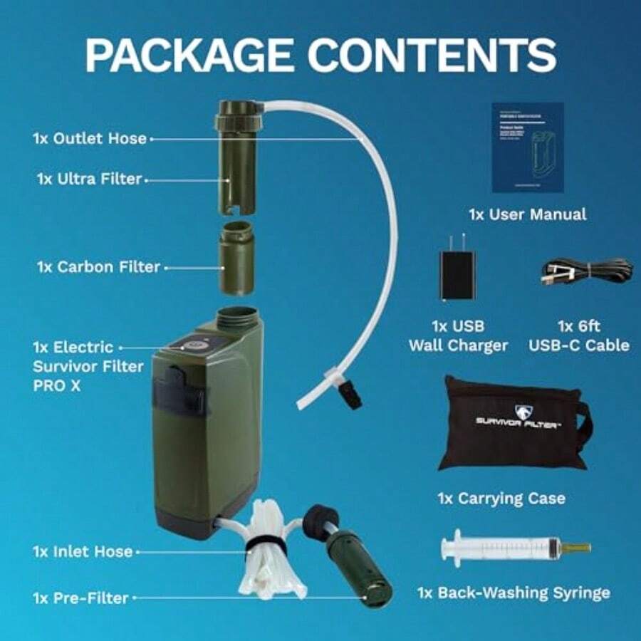 Survivor Filter PRO X - Electric Portable Water Filter Camping ...