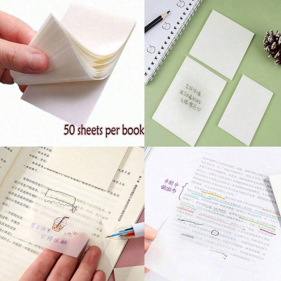 A Set Of Three Sizes Of Transparent Sticky Notes That Can Be Used To ...