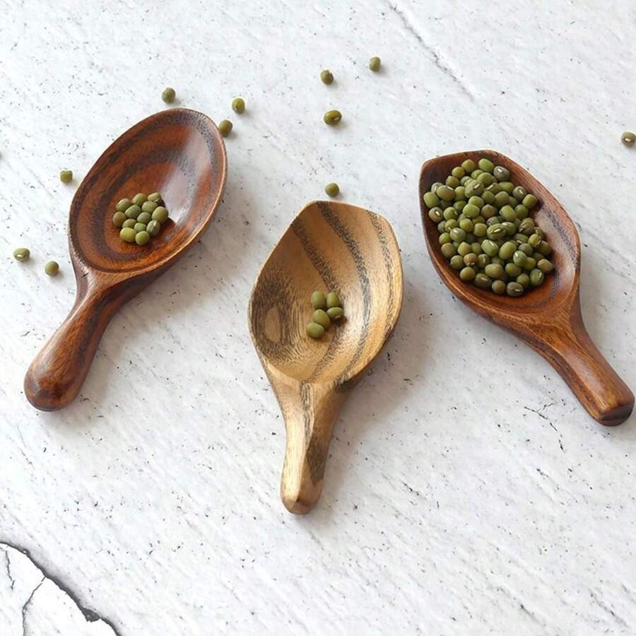 Creative Wood Teaspoon Natural Wide Loose Tea Scoops Tea Measure Spoon ...