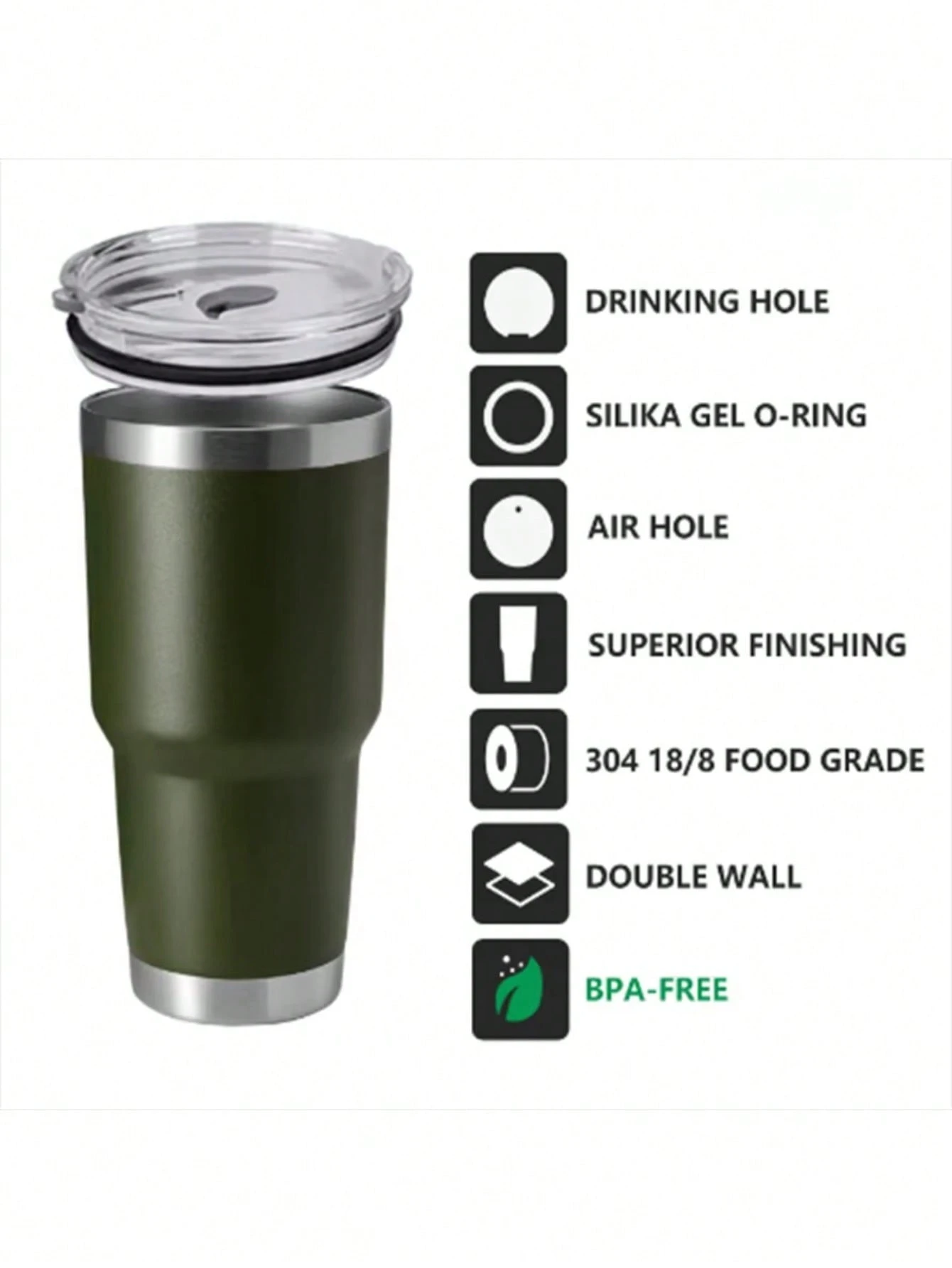LINKOOL 30oz Thermal Cup Stainless Steel Vacuum Insulated Travel Mug With Straw Lid Double Wall ...