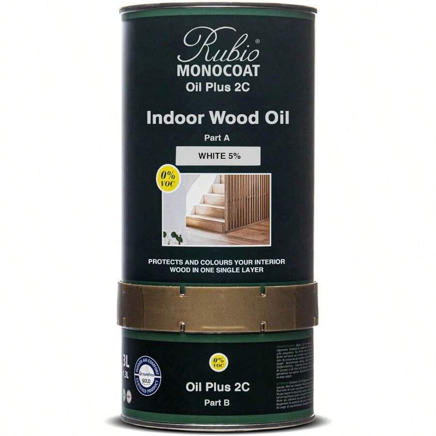 Rubio Monocoat Wood Oil 52 M² - White 5% | Oil Plus 2C | Quick-Dry ...