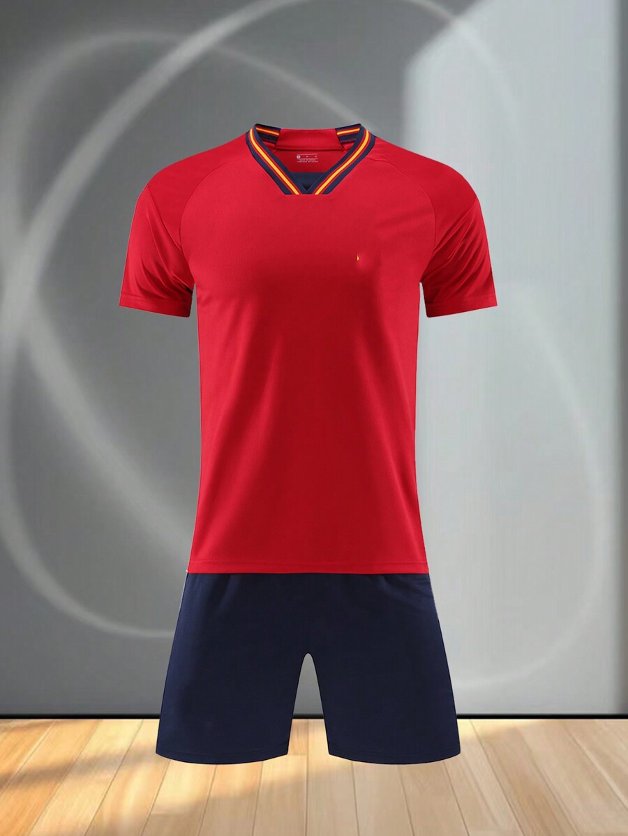 22-23B Spain Home And Away Football Suit Set, Customized Men's Football ...