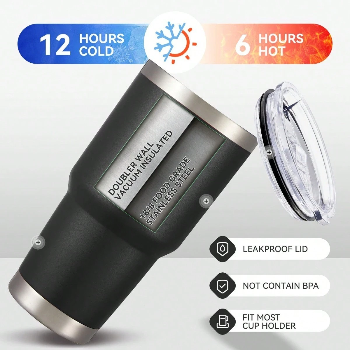 900ml 30oz Thermal Cup Stainless Steel Vacuum Insulated Travel Mug With Straw Lid Double Wall ...