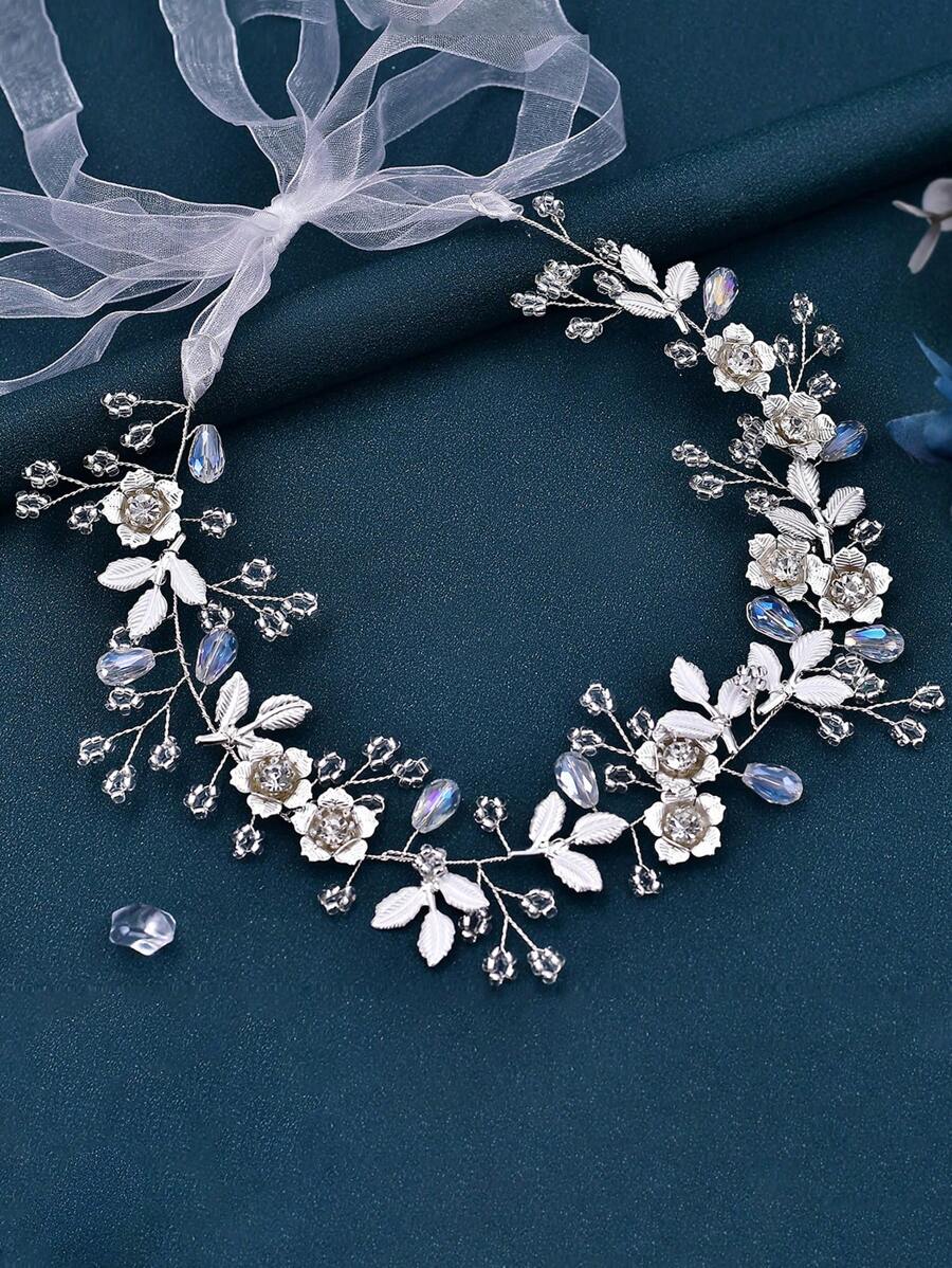 1pc Handmade Rhinestone Bridal Sash/Belt With Organza Ribbon, For Women ...