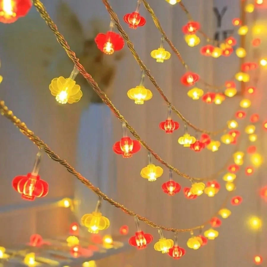 1pc Chinese Lantern String Lights For Lunar New Year Decoration ...