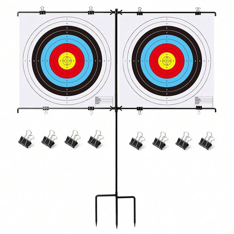 Supports réglables pour cibles de tir, support de cible en papier avec 8 pinces métalliques pour ...