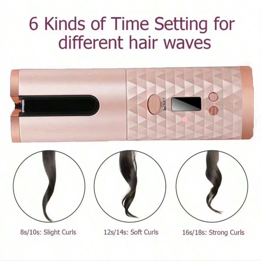 Automatic Curling Iron, Cordless Auto Hair Curler, Ceramic Rotating Hair Curler, Portable ...