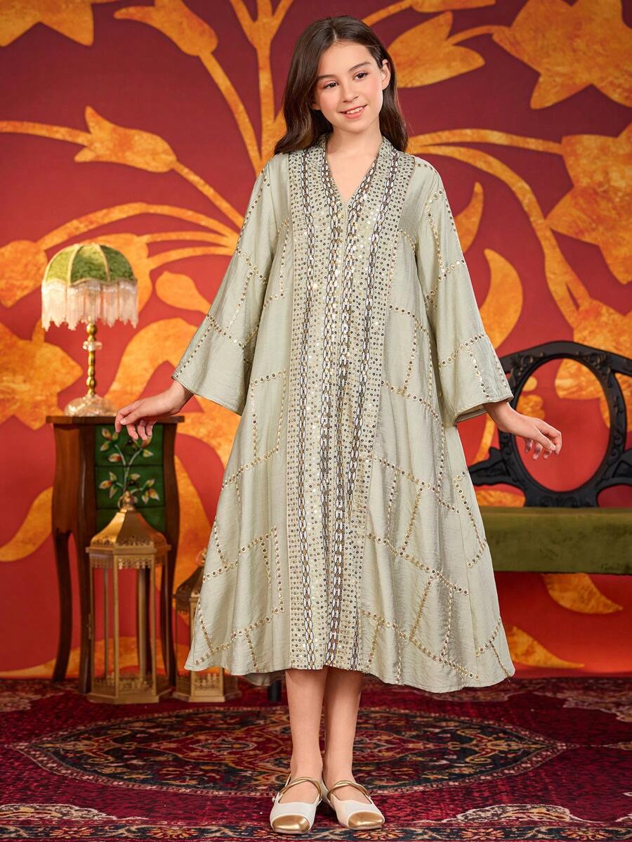 Tween Girls Arabic Abaya Sequin Robe for Sale Australia| New Collection ...