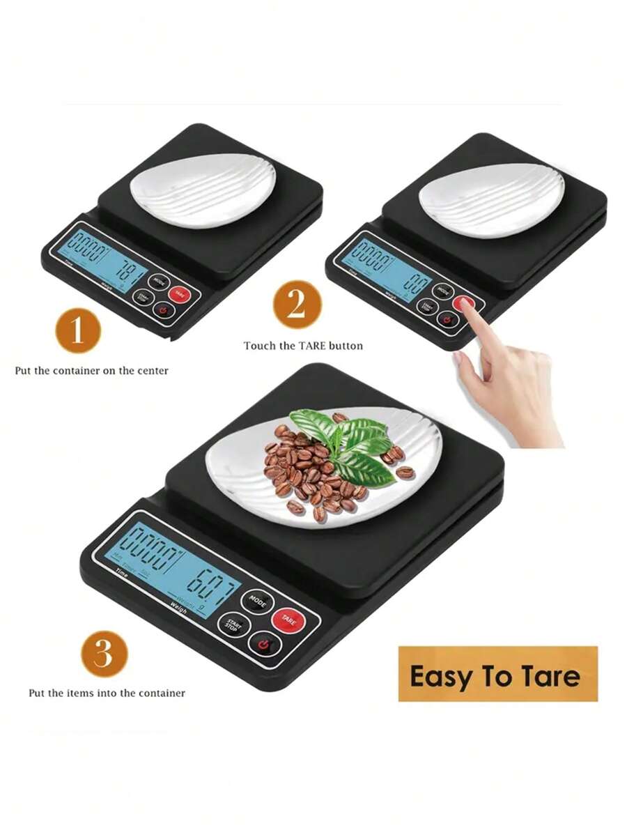 1 High Precision Digital Kitchen Scale, Electronic Coffee Scale, Gold ...