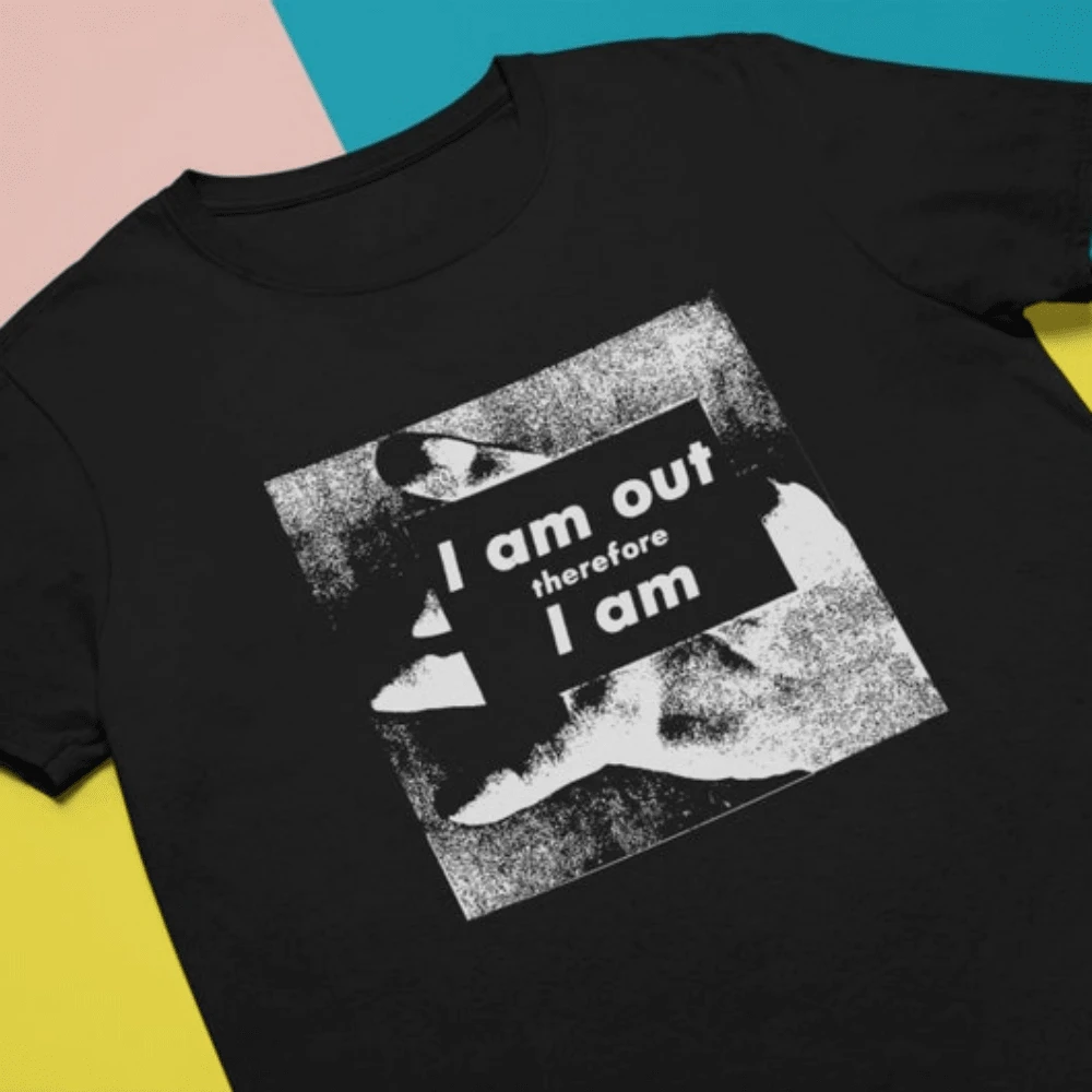 I Am Out Therefore I Am Queer Poster Vintage Remix Retro Gay Lgbtq ...